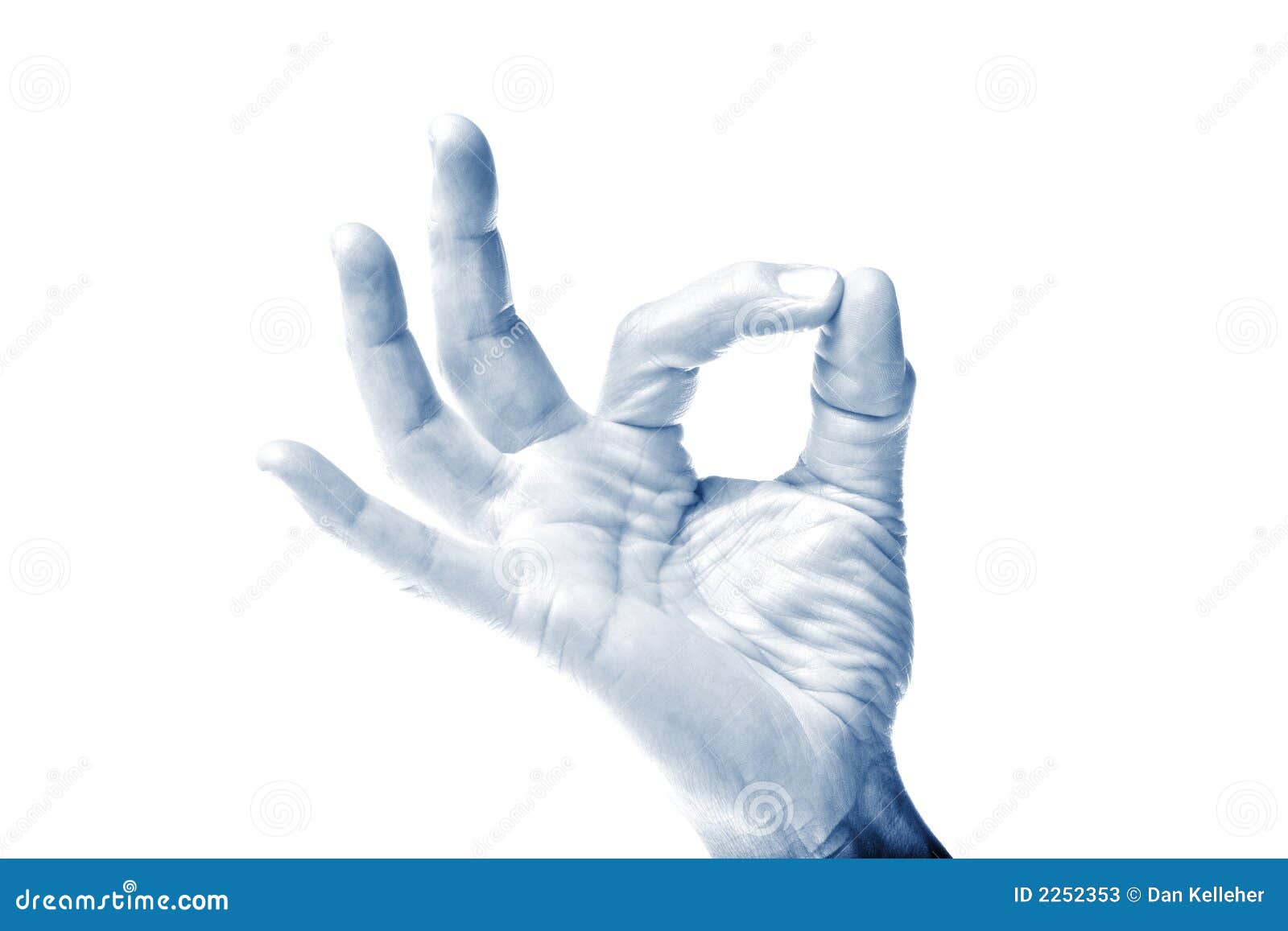 Blue tone OK hand stock illustration. Illustration of hand - 2252353