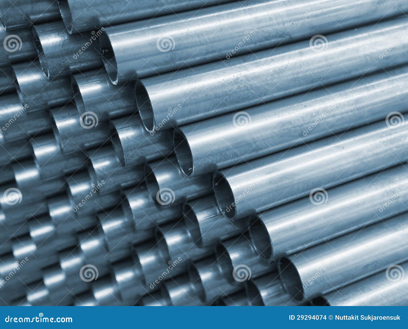 Blue Tone Steel Pipe stock photo. Image of engineering - 29294074