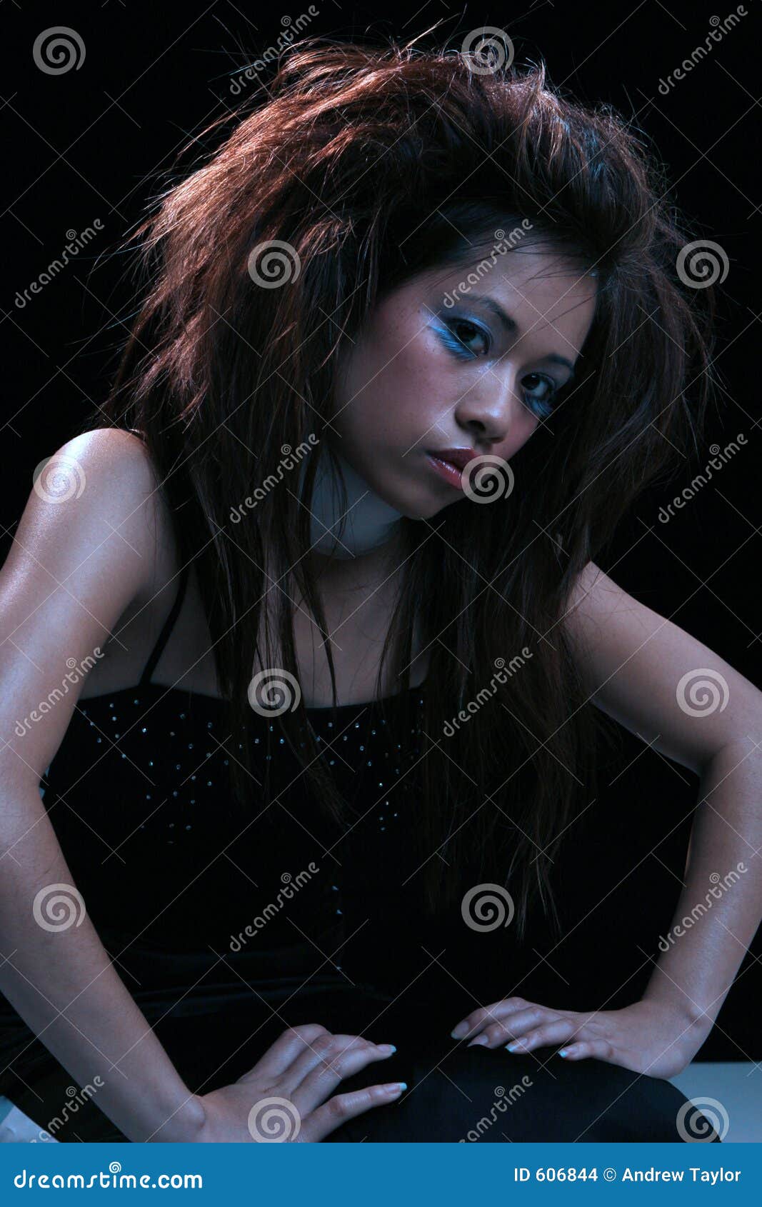 Blue toned Asian stock photo. Image of feminine, fashion - 606844
