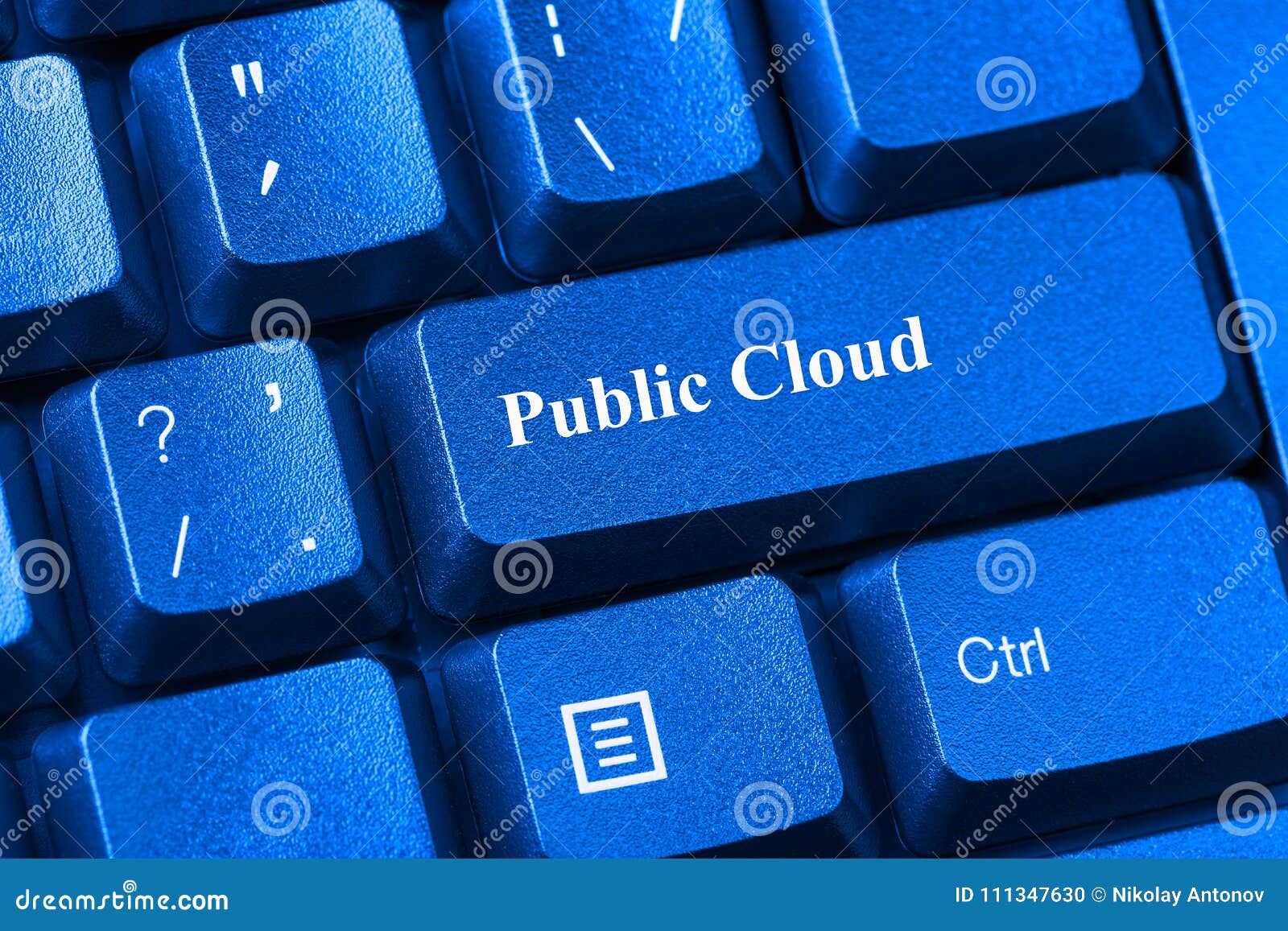 Blue Toned Computer Keyboard with Public Cloud Button. Stock Photo ... Blue Toned Computer Keyboard with Public Cloud Button. Stock Photo ...