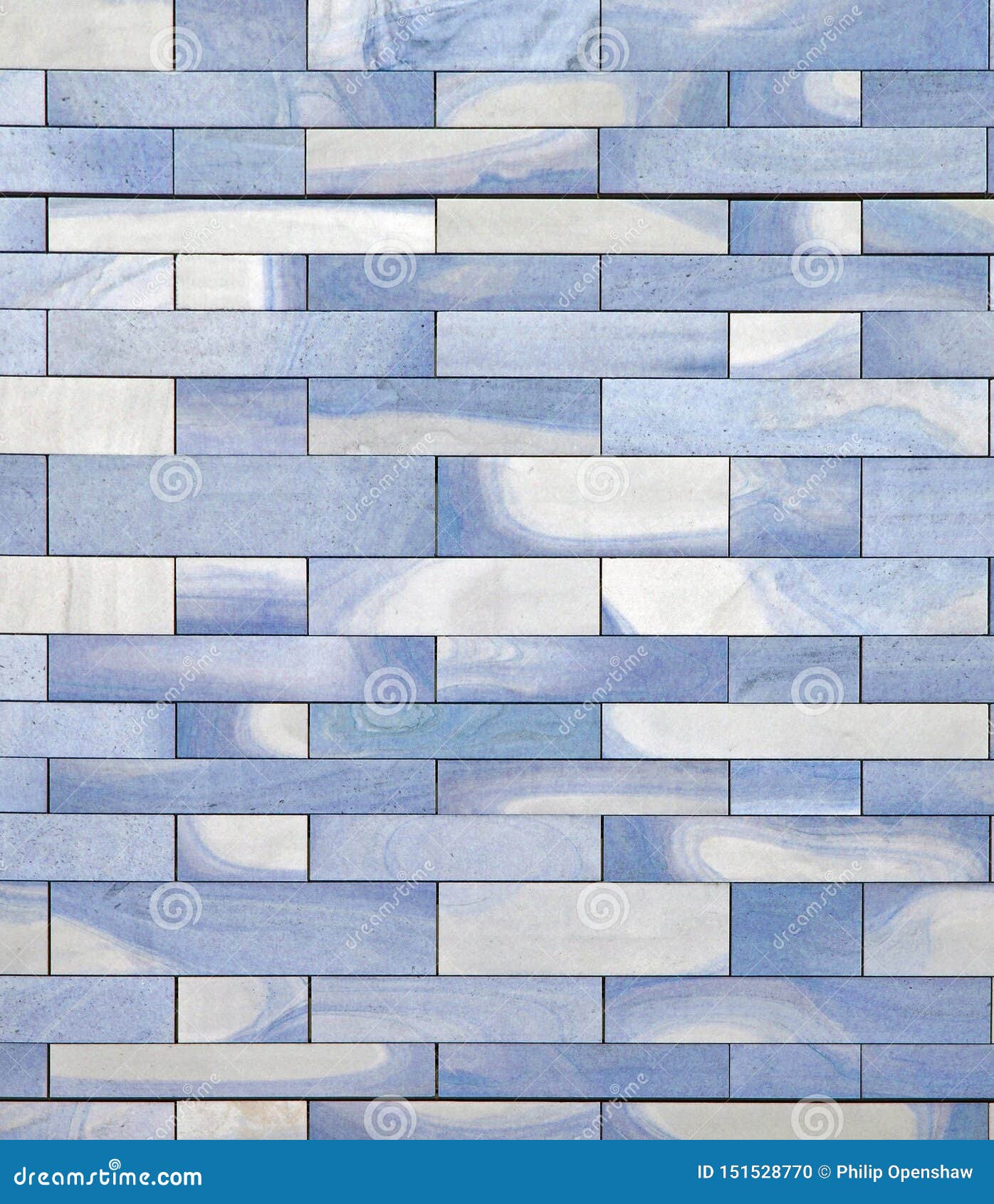 Blue Toned Image of a Stone Wall with a Textured Surface and Geometric ...