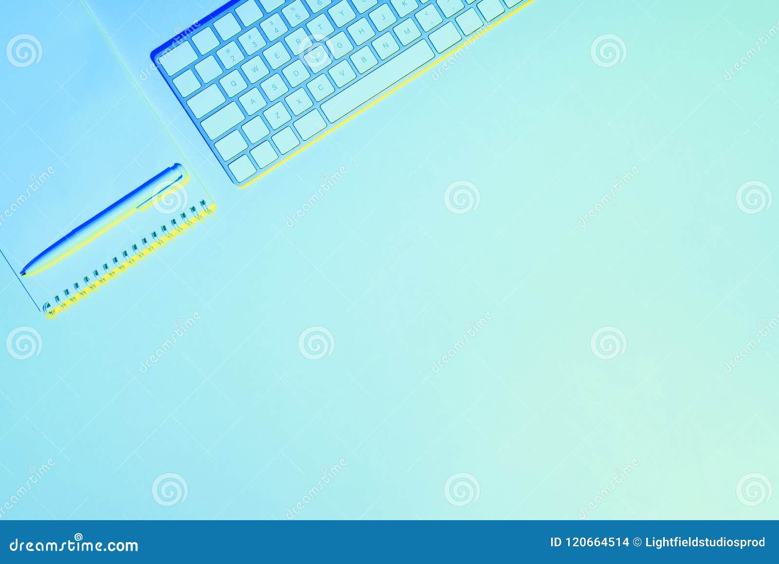 Blue Toned Picture of Computer Keyboard, Empty Textbook Stock Photo ... Blue Toned Picture of Computer Keyboard, Empty Textbook Stock Photo ...