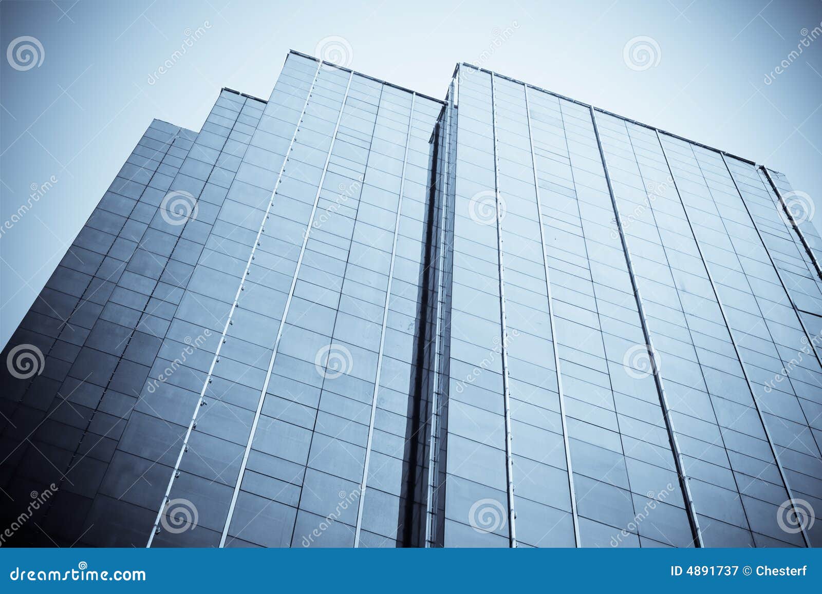 Blue toned skyscraper stock image. Image of blue, steel - 4891737