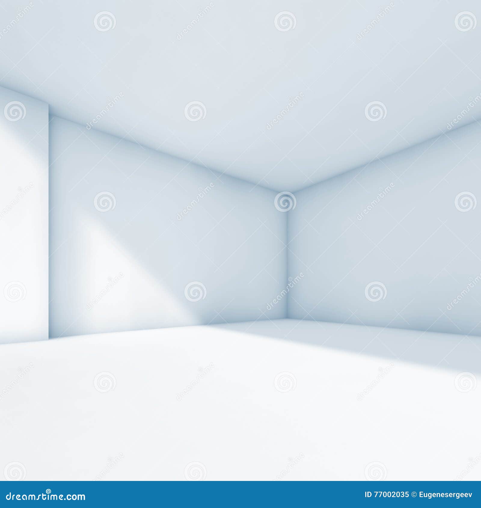 Blue Toned Square 3d Room Illustration Stock Illustration ...