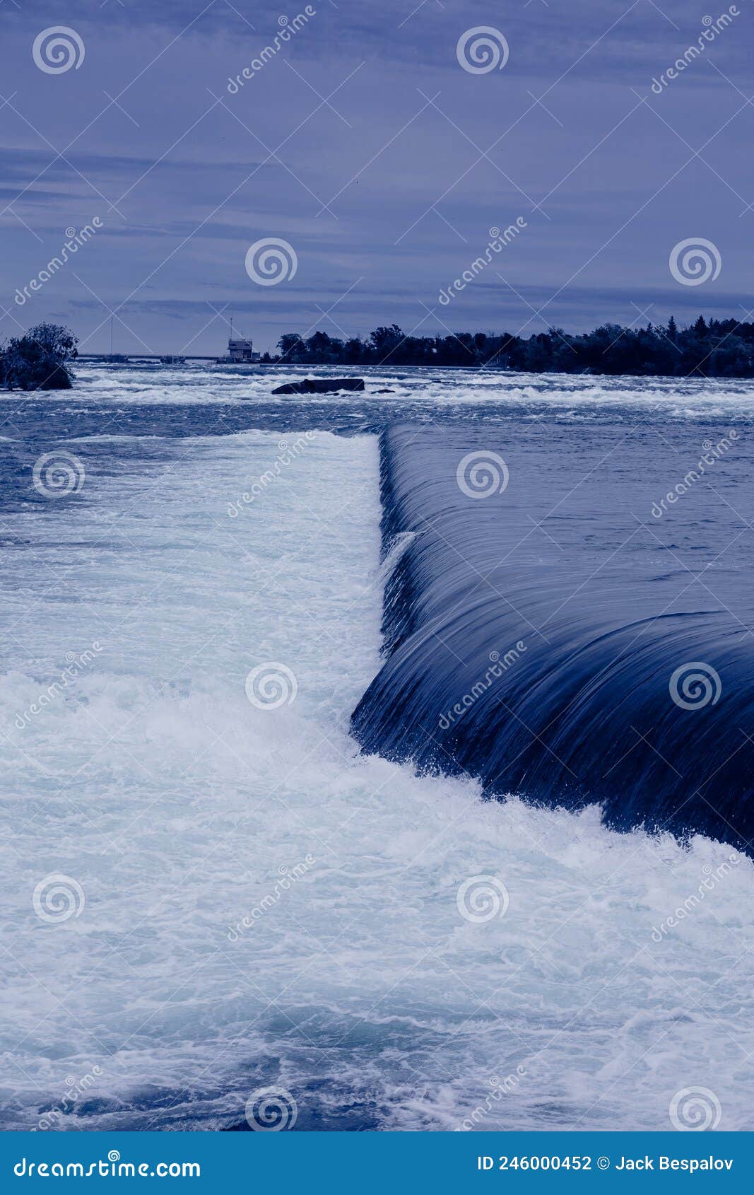 Blue Toned Waterflow from the Dam Stock Photo - Image of scenic ...