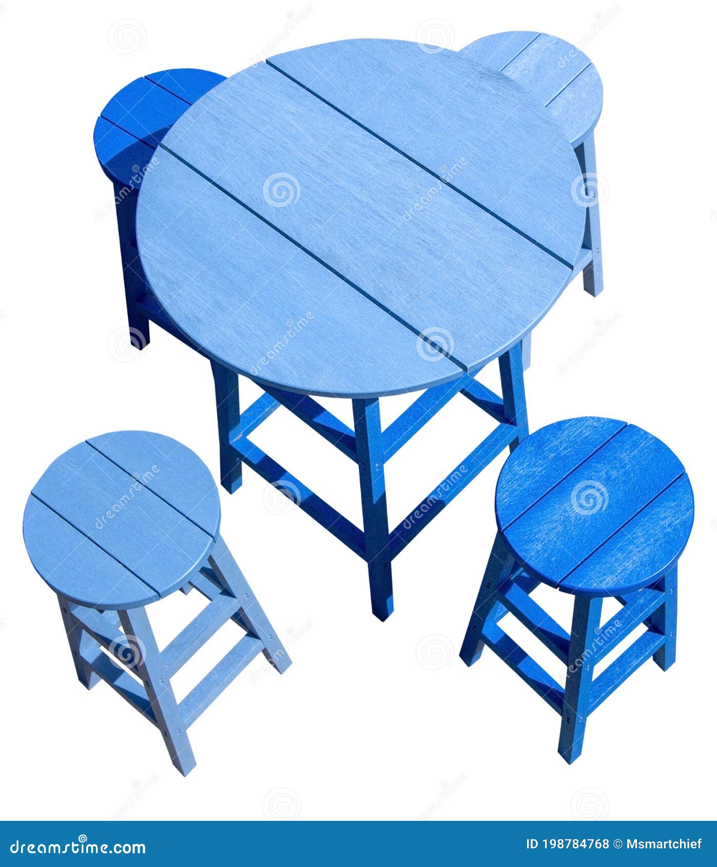 Blue Toned Wood Table and Chairs Stock Photo - Image of wooden, seat ...