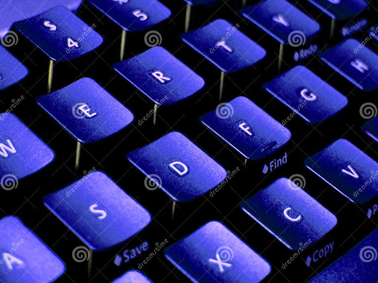 Blue Tones Keyboard Closeup Stock Photo - Image of side, electronic: 184478