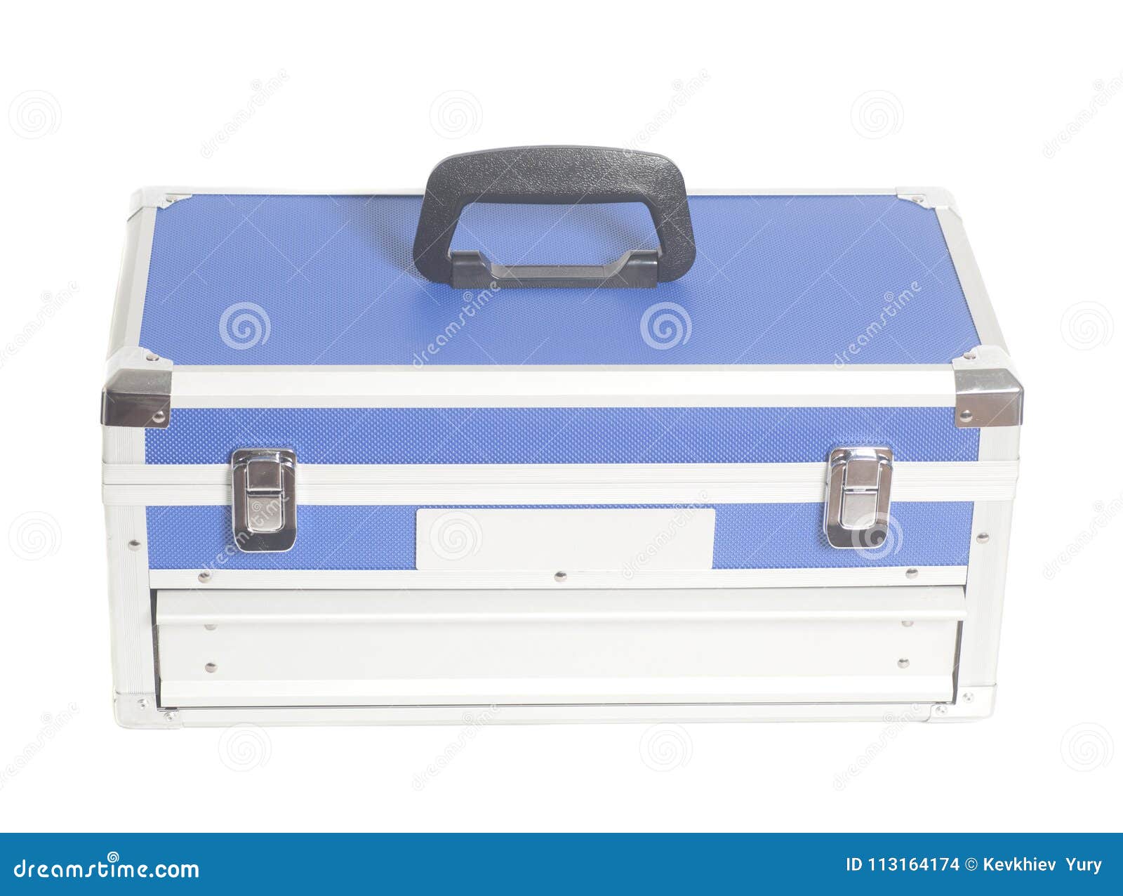 Blue Tool Box stock photo. Image of hardware, toolbox - 113164174