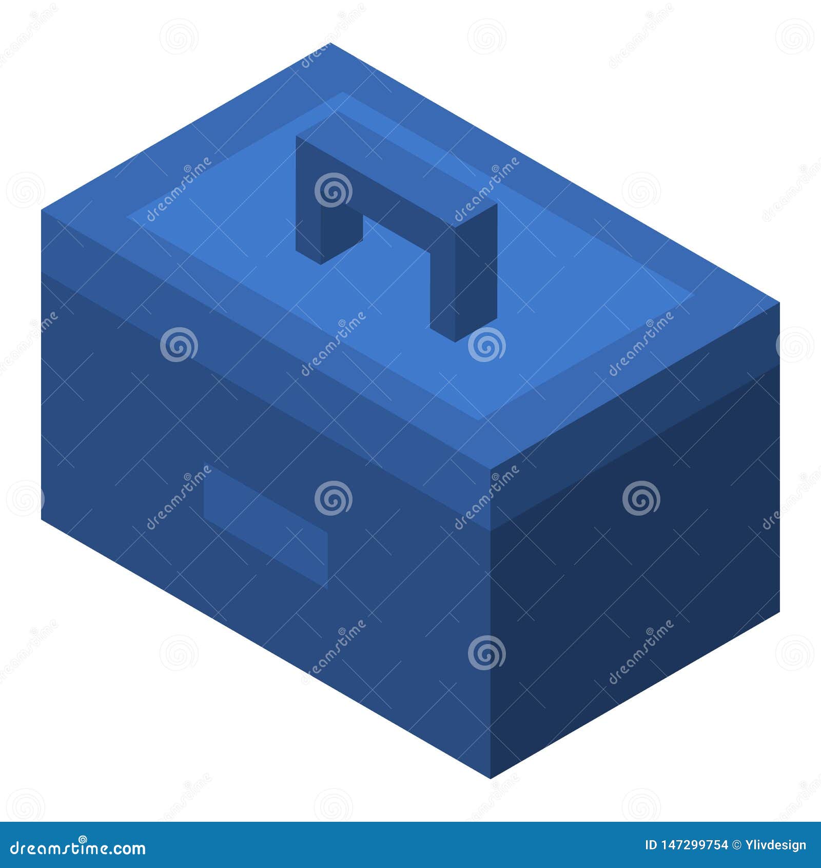 Blue Tool Box Icon, Isometric Style Stock Vector - Illustration of ...