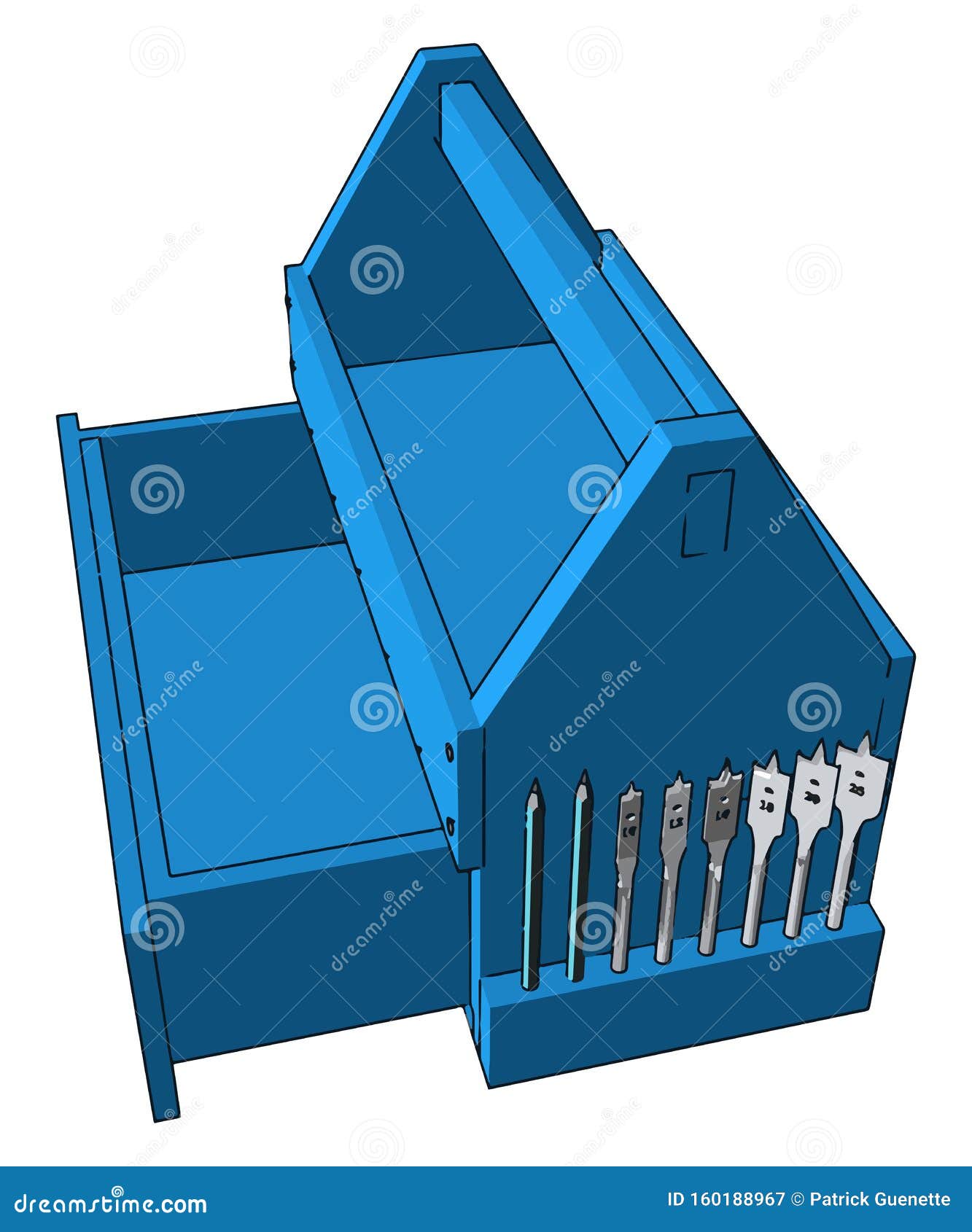 Blue Tool Box, Illustration, Vector Stock Vector - Illustration of ...