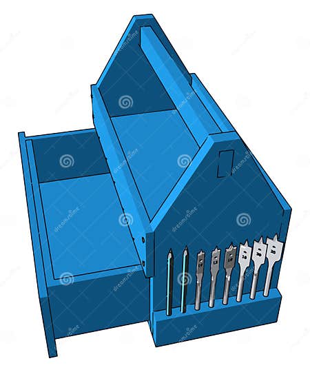 Blue Tool Box, Illustration, Vector Stock Vector - Illustration of ...