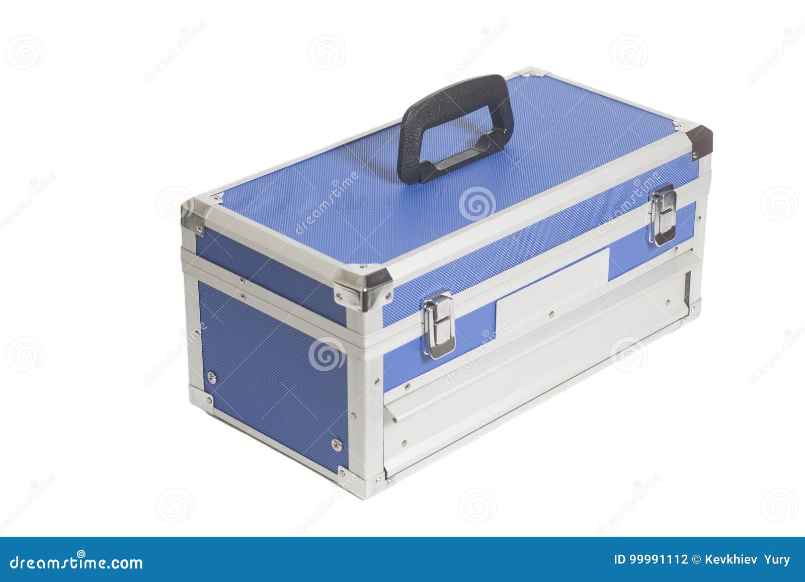 Blue Tool Box stock photo. Image of toolbox, lock, storage - 99991112