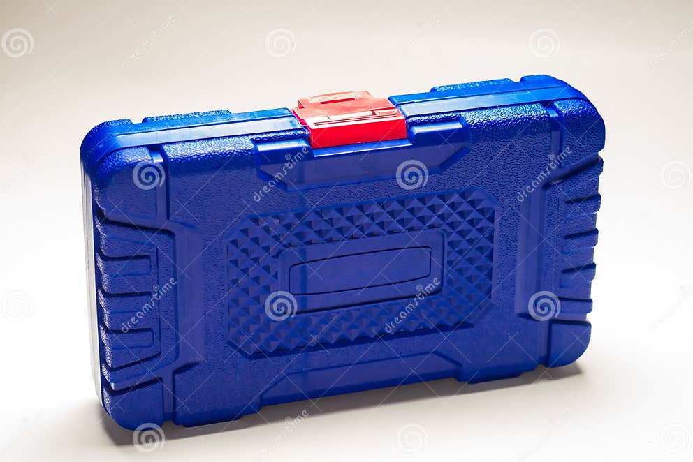 Blue Tool Case Made of Plastic Stock Photo - Image of tool, background ...