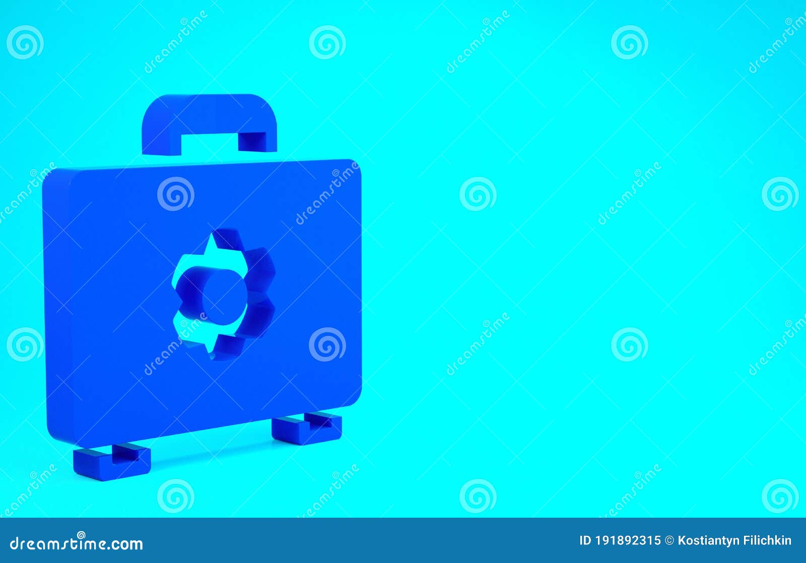 Blue Toolbox Icon Isolated on Blue Background. Tool Box Sign ...
