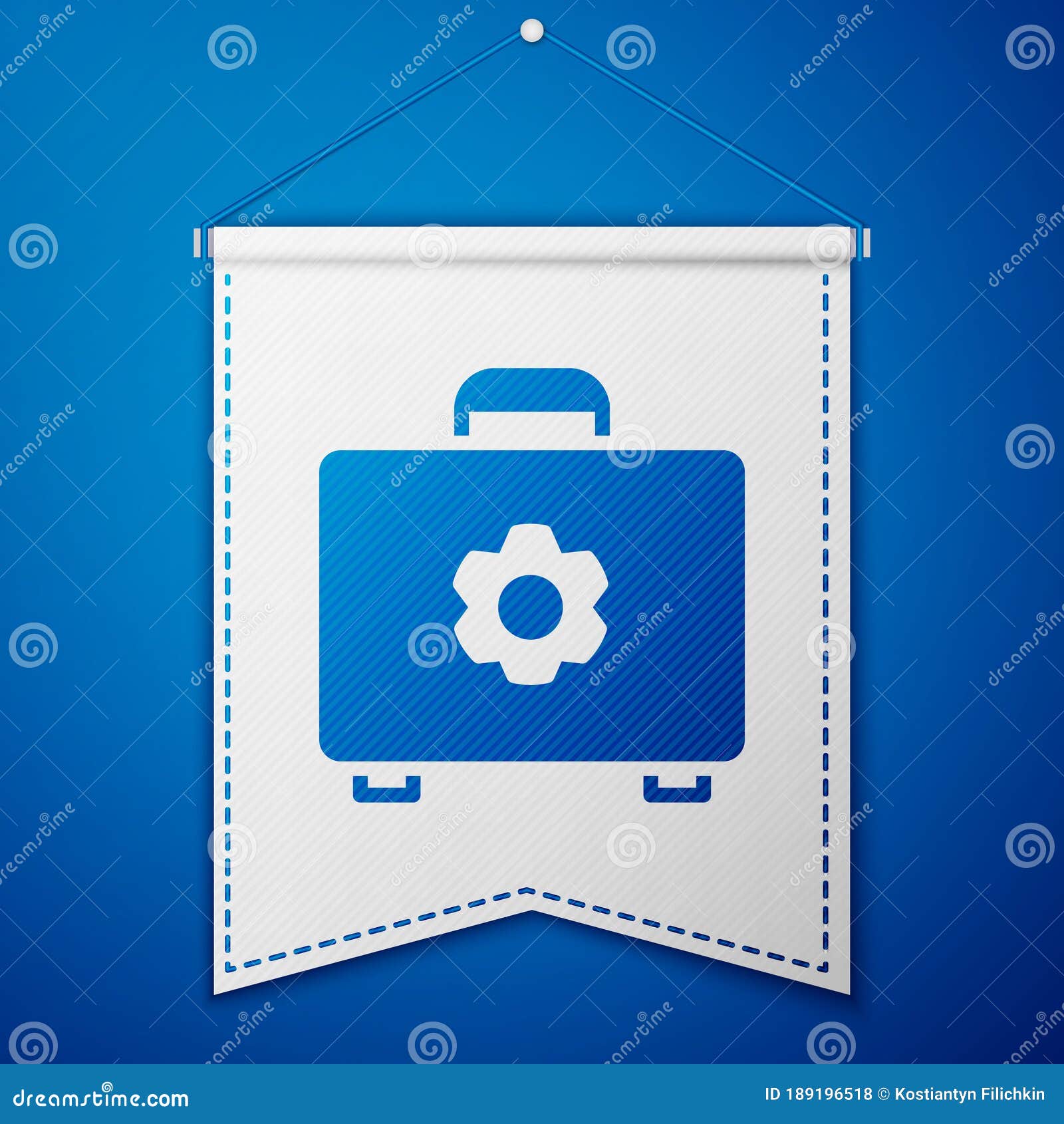 Blue Toolbox Icon Isolated on Blue Background. Tool Box Sign. White ...