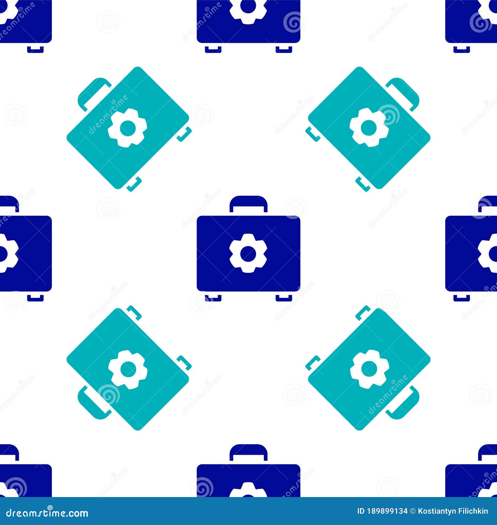 Blue Toolbox Icon Isolated Seamless Pattern on White Background. Tool ...