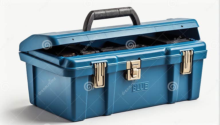 Blue Toolbox on Plain White Ai Generated Stock Illustration ...