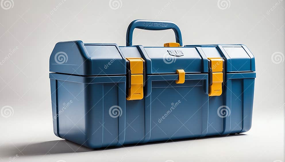 Blue Toolbox on Plain White Ai Generated Stock Illustration ...