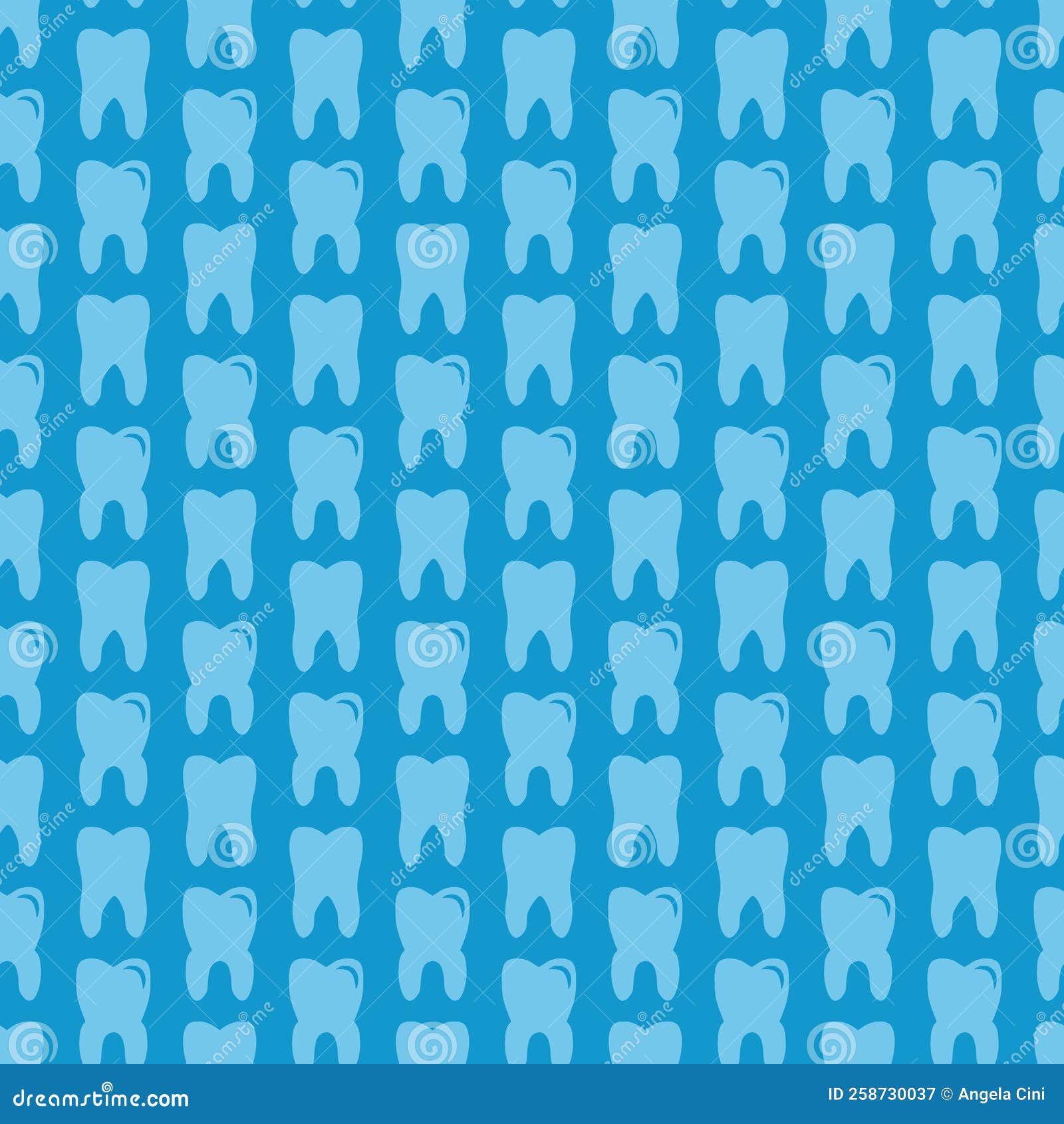 Blue Tooth Dental Seamless Pattern Design Stock Vector - Illustration ...