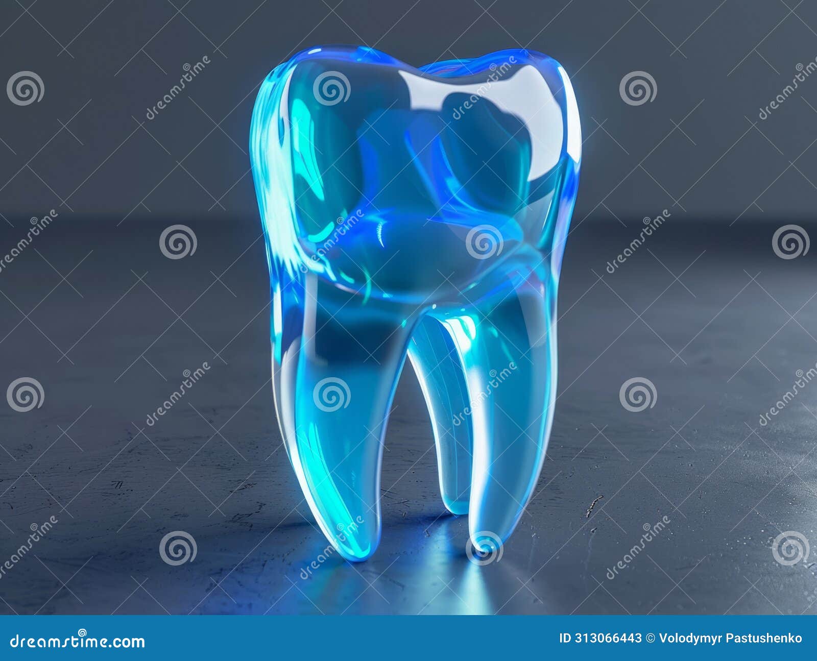 A Blue Tooth is Shown on a Table Stock Image - Image of mouth, glow ...