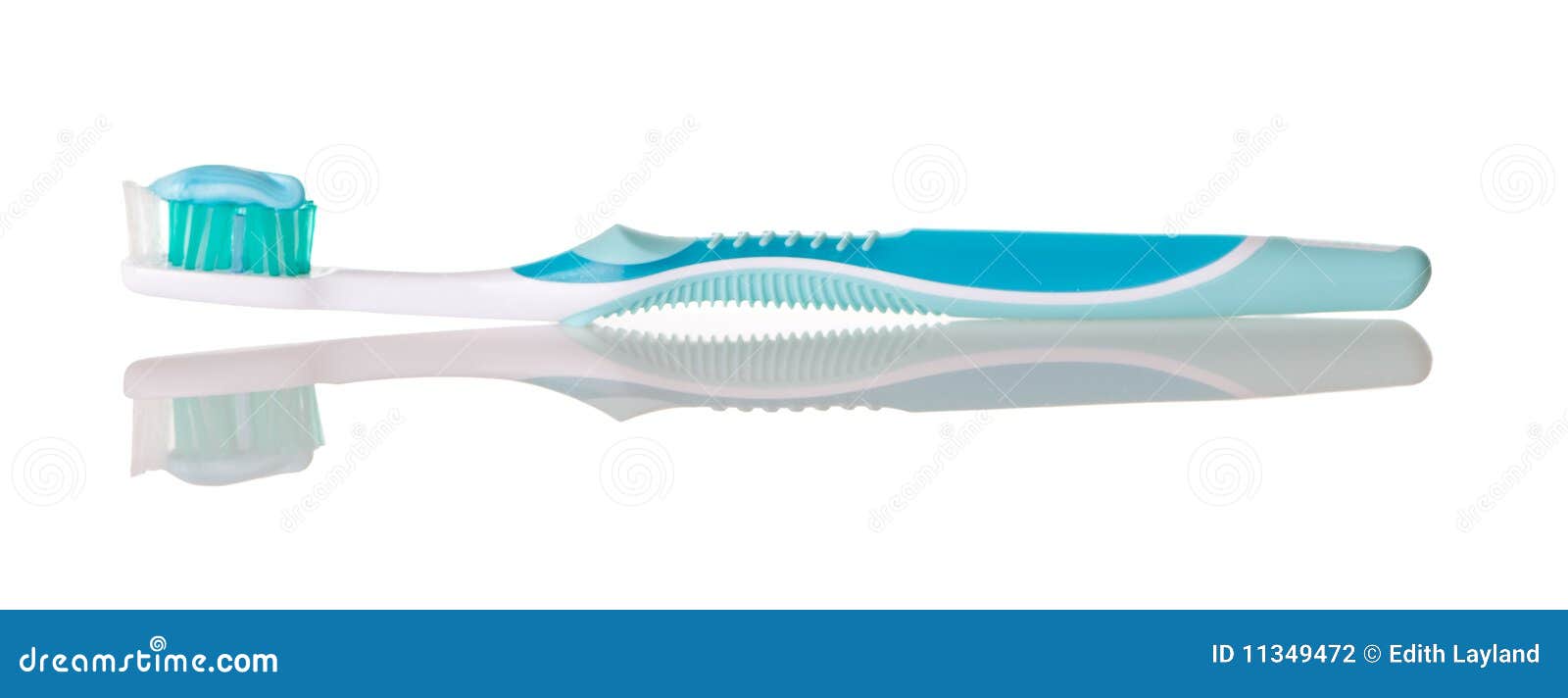 Blue Toothbrush with Toothpaste Stock Photo - Image of oral, background ...