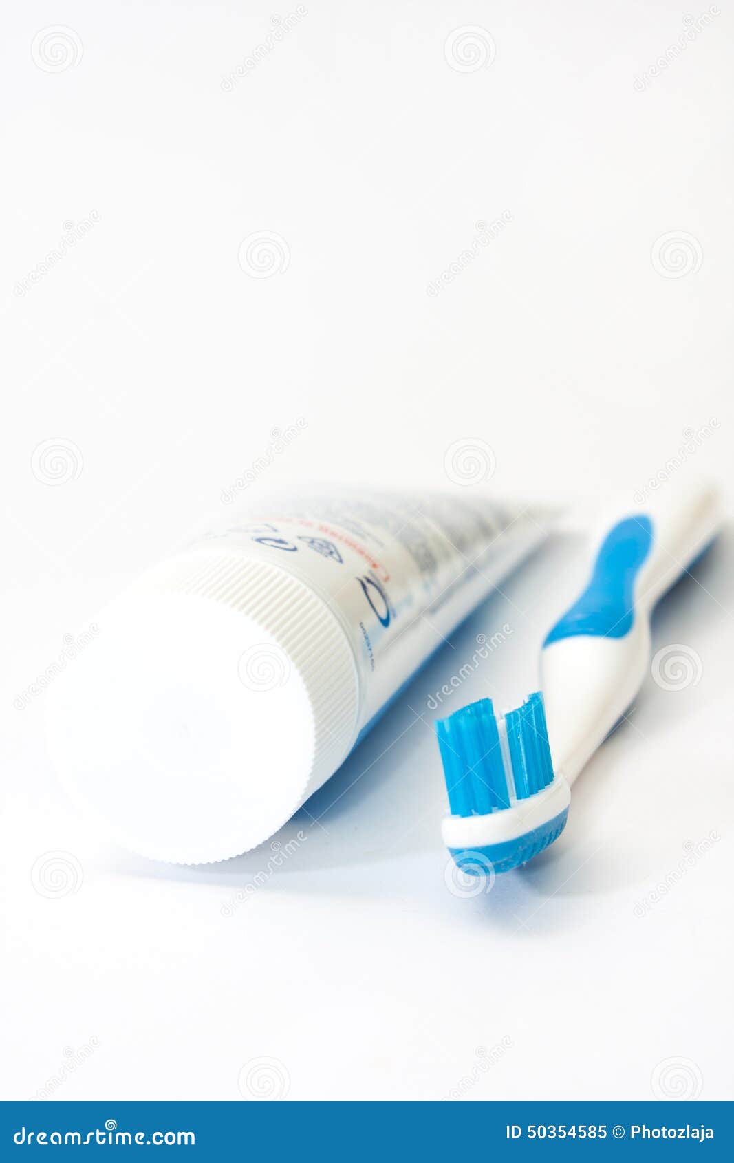Blue Toothbrush and Toothpaste Stock Image - Image of fluoride, care ...