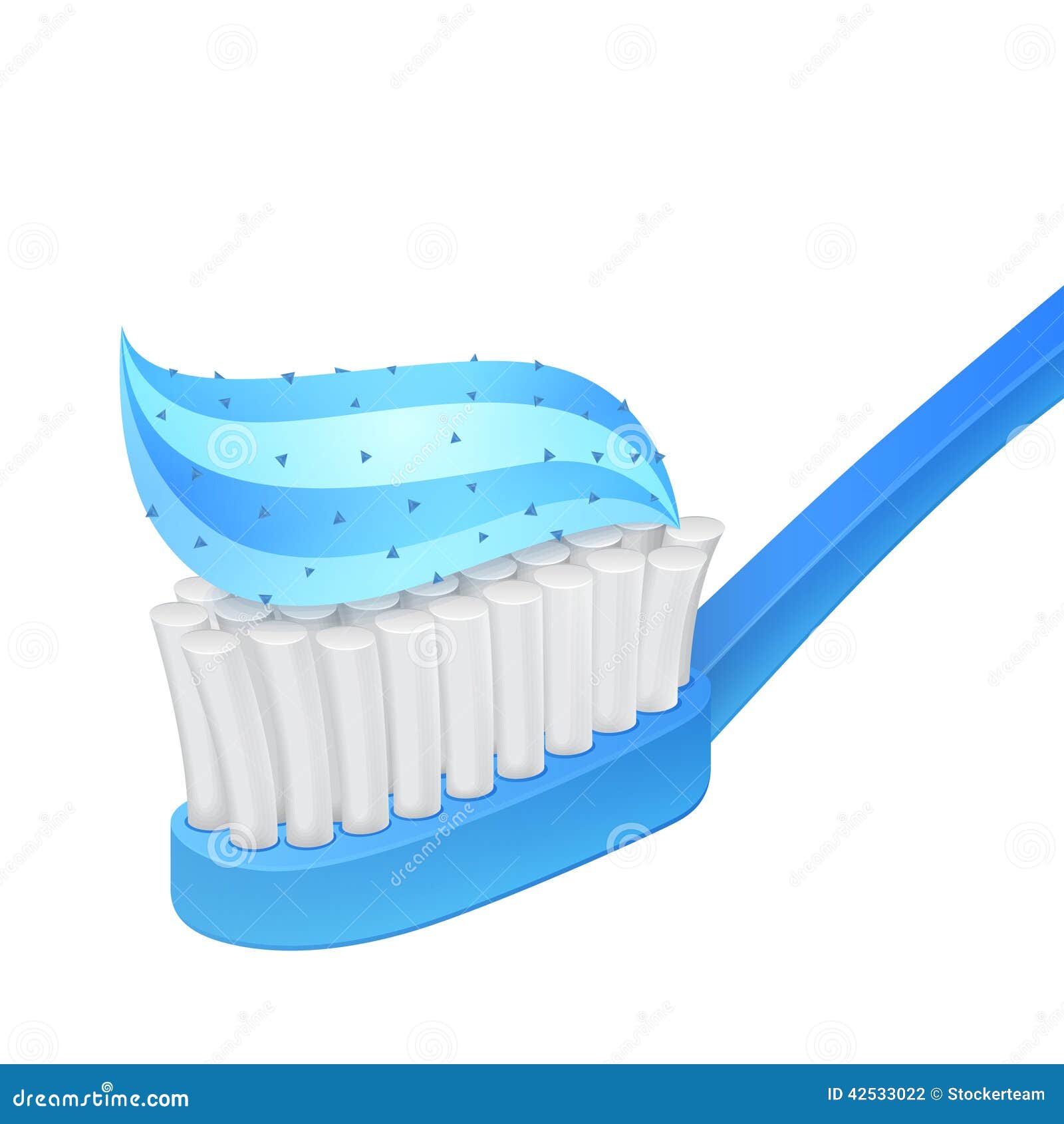 Blue Toothbrush and Whitening Toothpaste Stock Vector - Illustration of ...