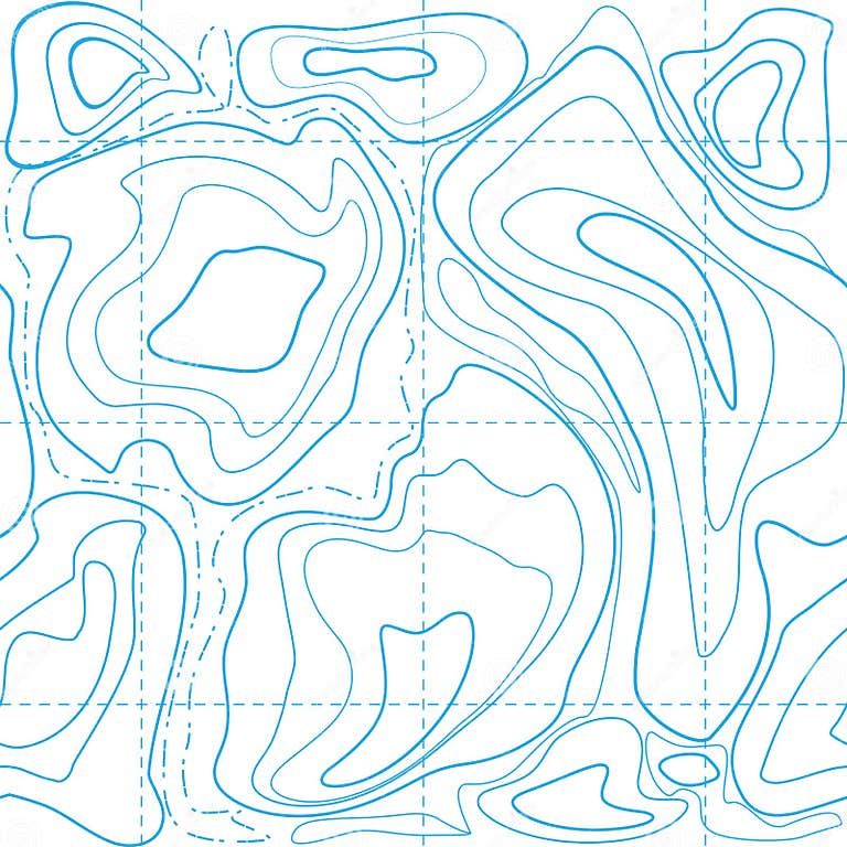 Blue Topographic Map of Pattern Stock Vector - Illustration of contour ...