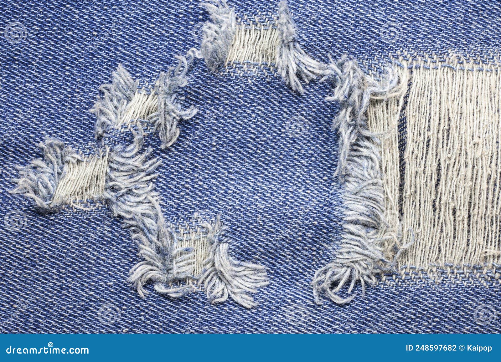 Blue Torn Denim Jeans Texture Stock Photo - Image of element, cloth ...