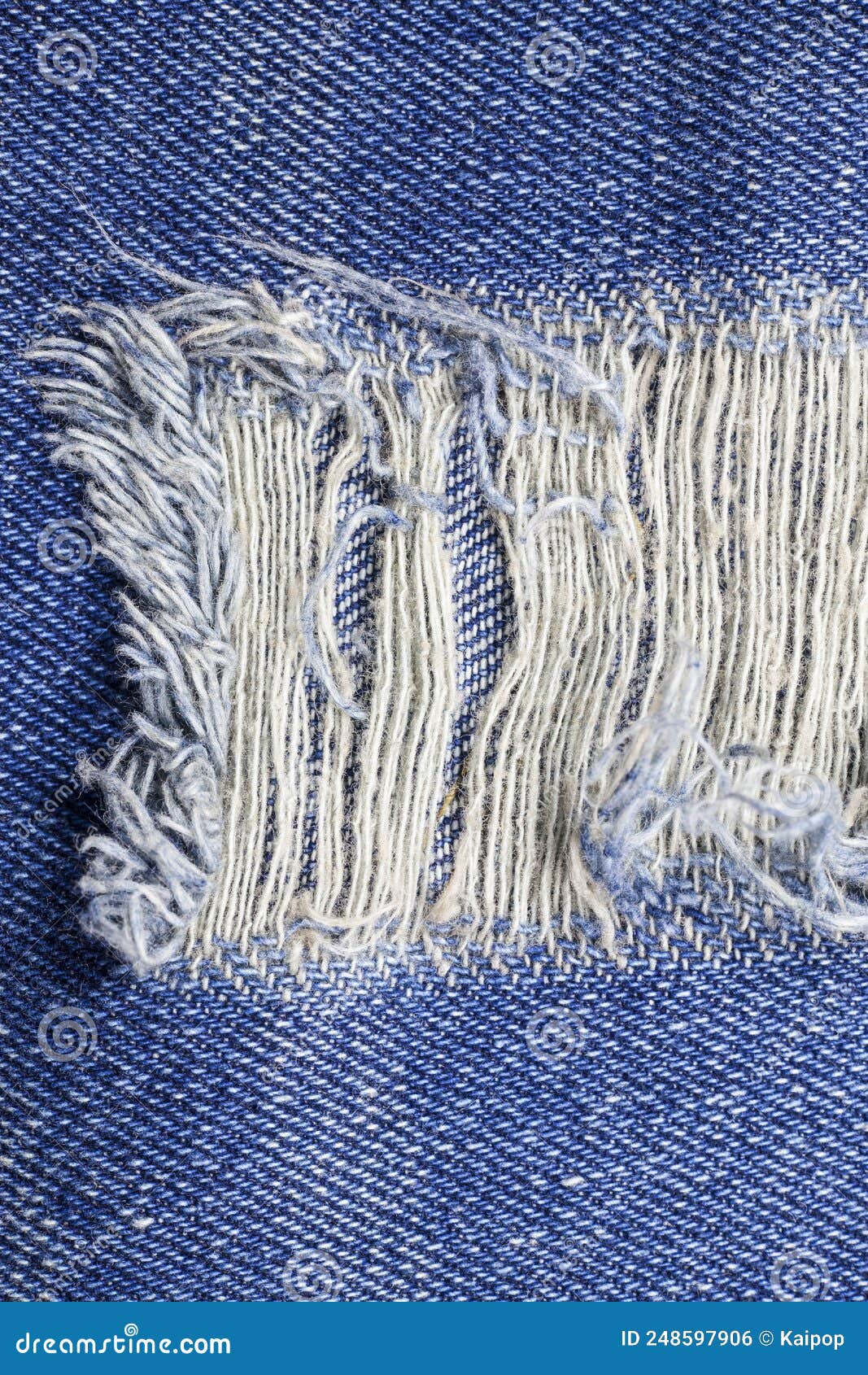 Blue Torn Denim Jeans Texture Stock Photo - Image of concept, denim ...