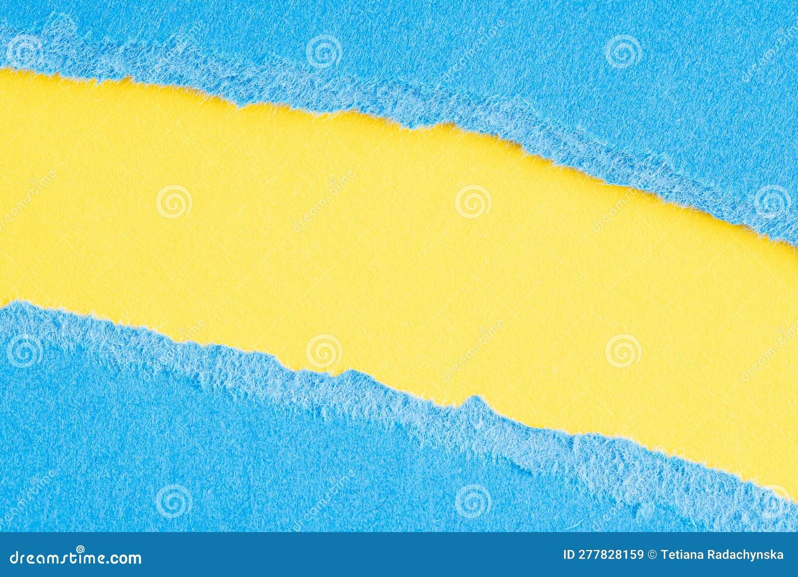 Blue Torn Paper on Yellow Background. Ripped Paper with Space for Text ...
