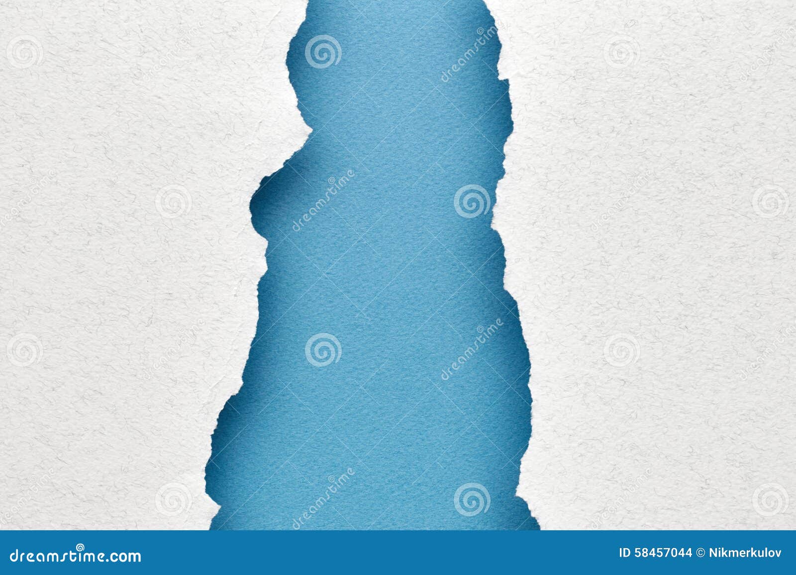 Blue Torn Ripped Paper Holes On White Paper Background Stock ...