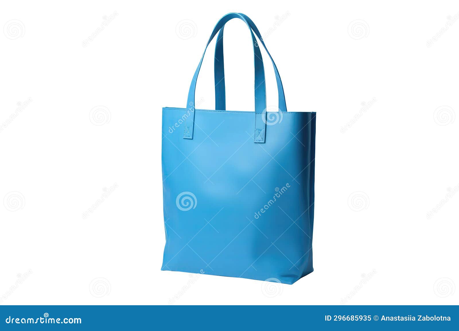 Blue Tote Bag on White Background Stock Illustration - Illustration of ...