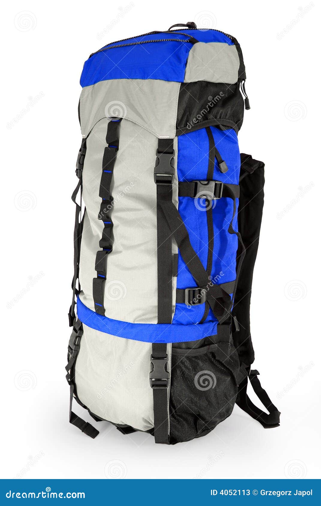 Blue tourist backpack stock image. Image of hike, hiking - 4052113