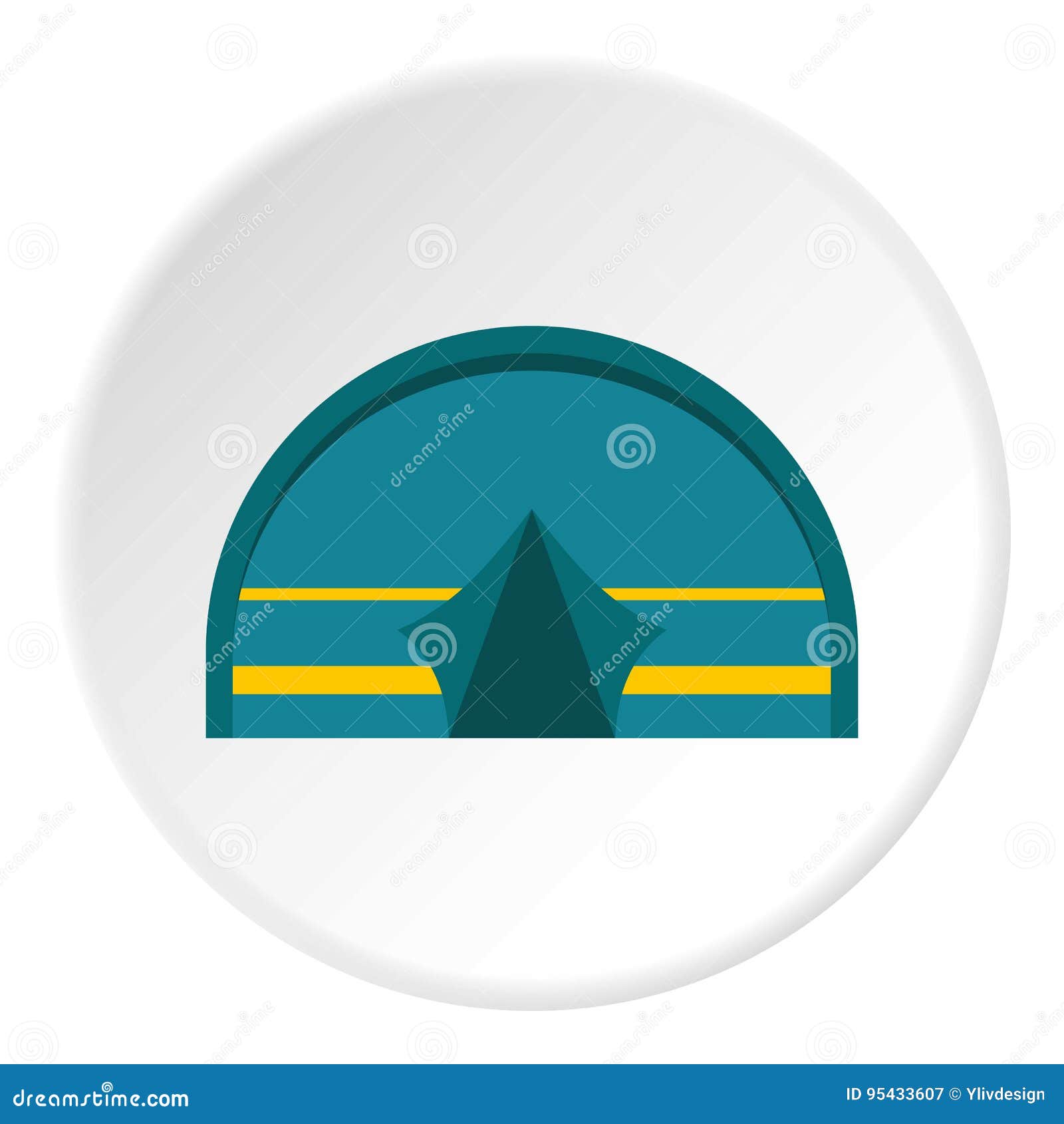 Blue Touristic Camping Tent Icon Circle Stock Vector - Illustration of ...