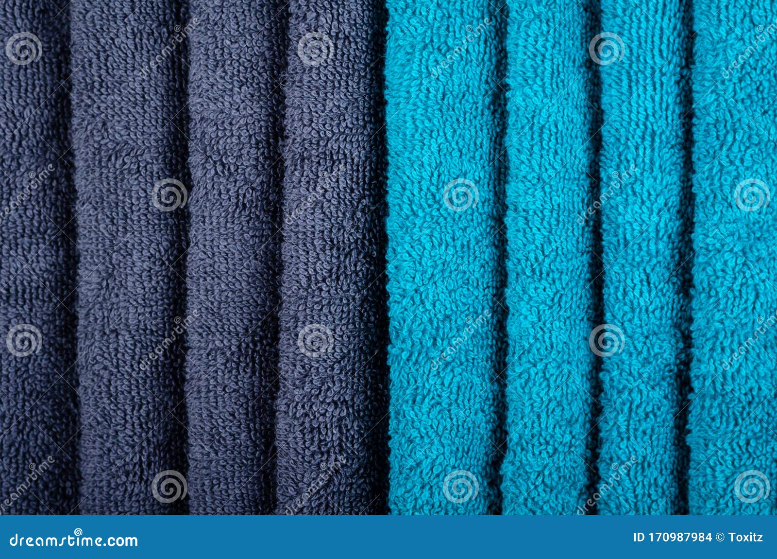 Blue Towel Fabric Texture, Top View Photo Stock Photo - Image of ...