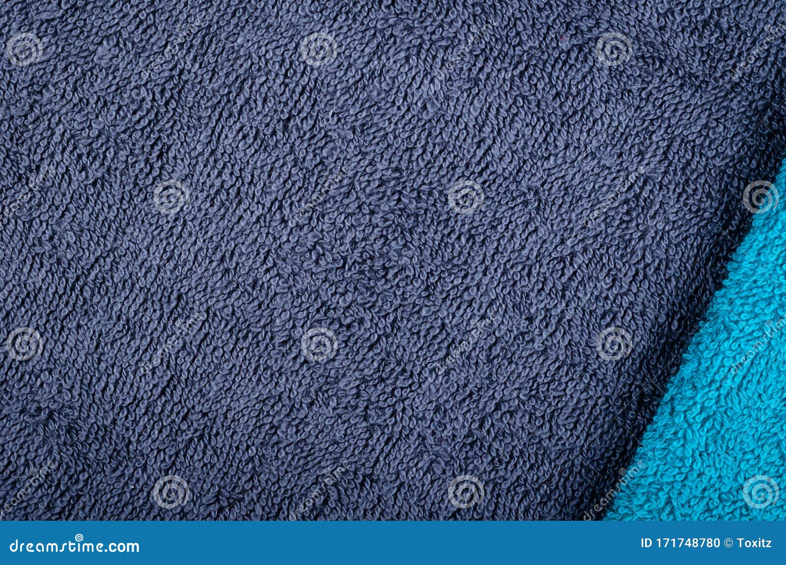 Blue Towel Fabric Texture, Top View Photo Stock Photo - Image of ...