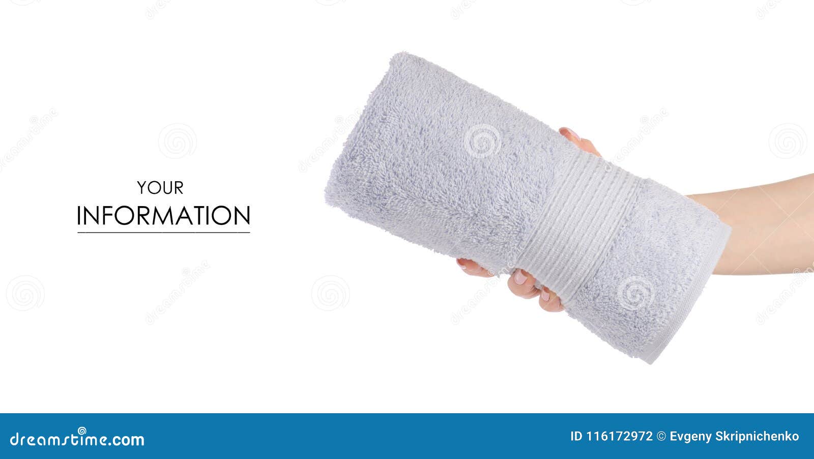 The Blue Towel Roll in Hand Pattern Stock Photo - Image of hygiene ...