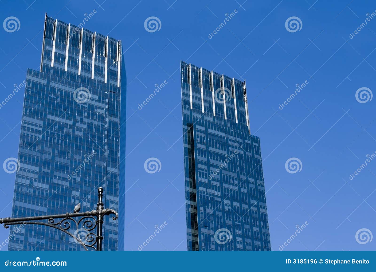 Blue towers stock photo. Image of business, travel, office - 3185196