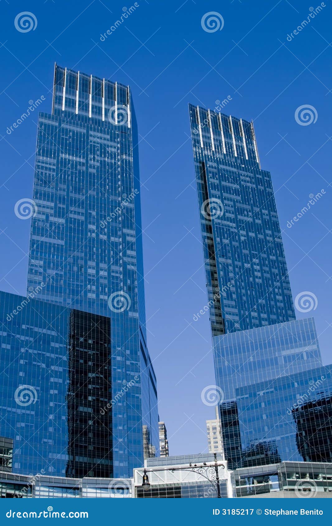 Blue towers stock image. Image of manhattan, blue, glass - 3185217