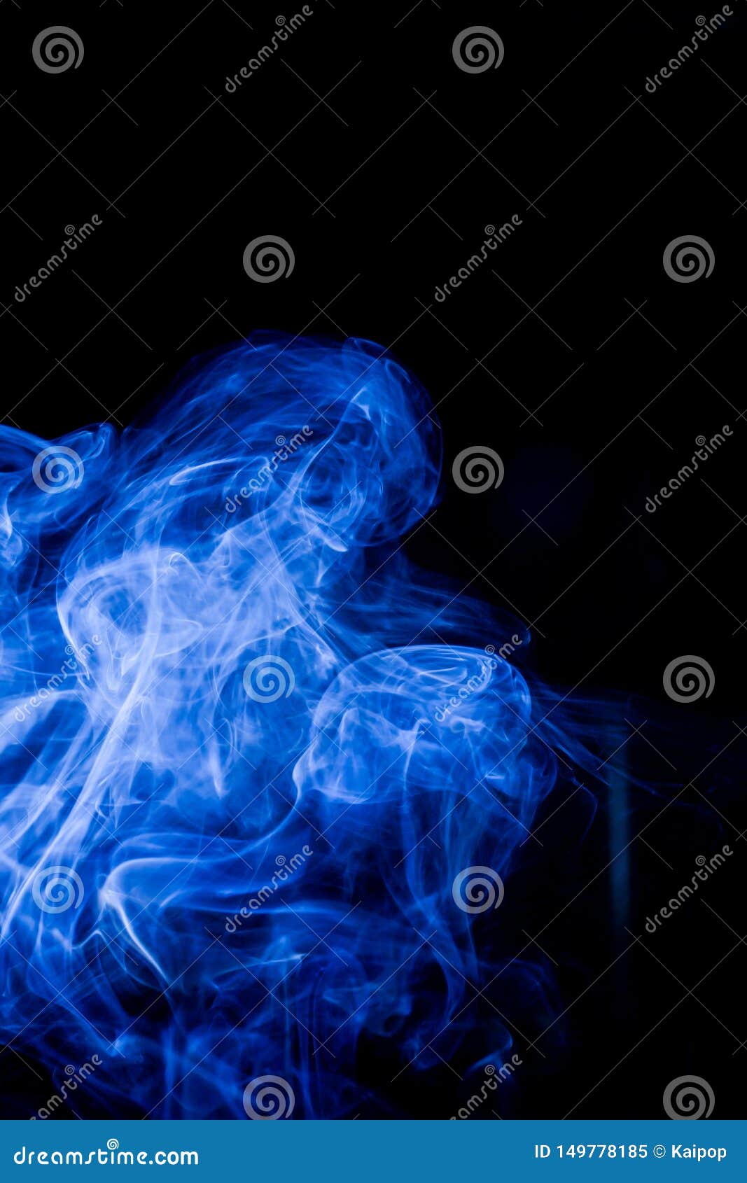 Blue Toxic Fumes Movement on a Black Background Stock Image - Image of ...