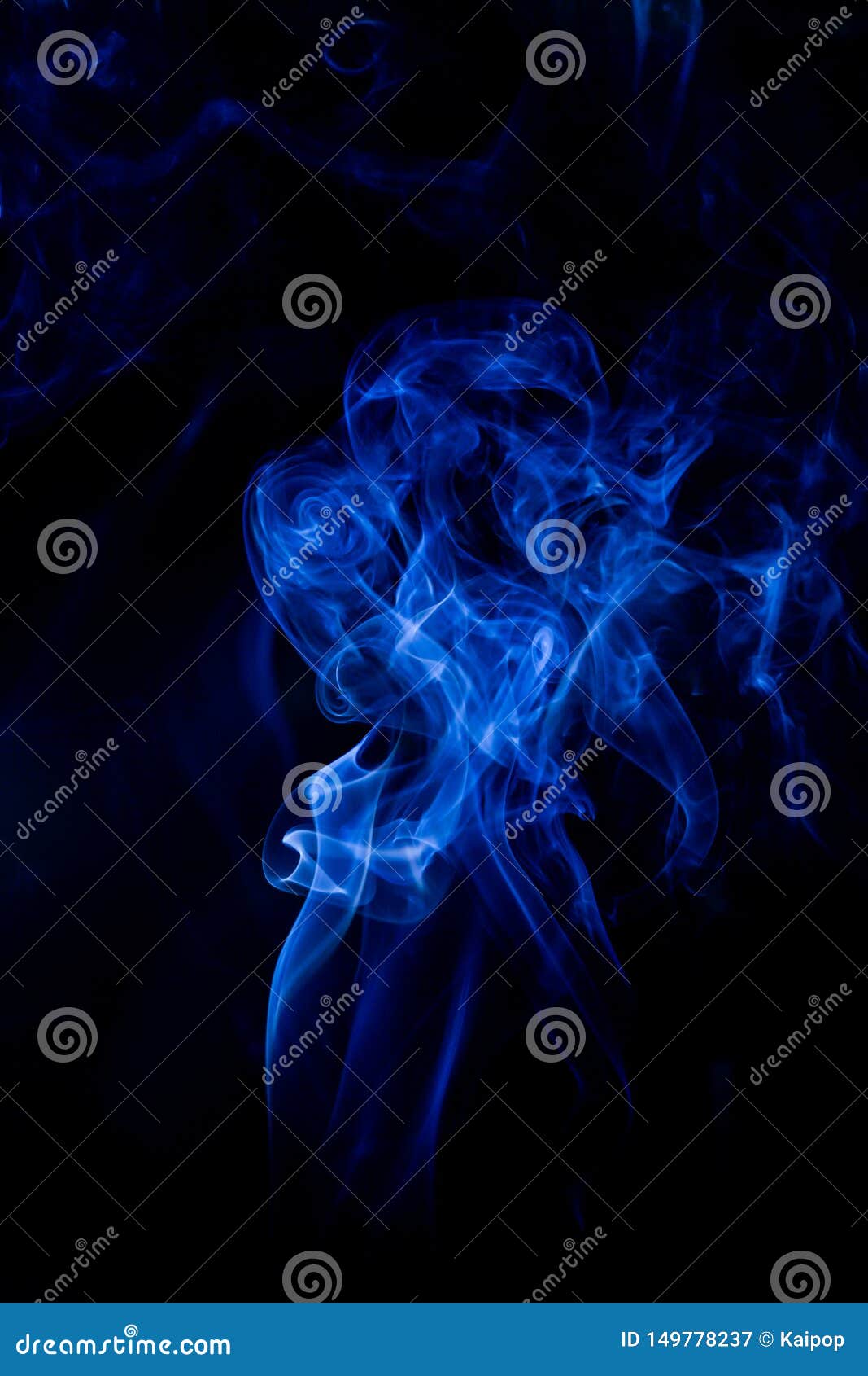Blue Toxic Fumes Movement on a Black Background Stock Image - Image of ...