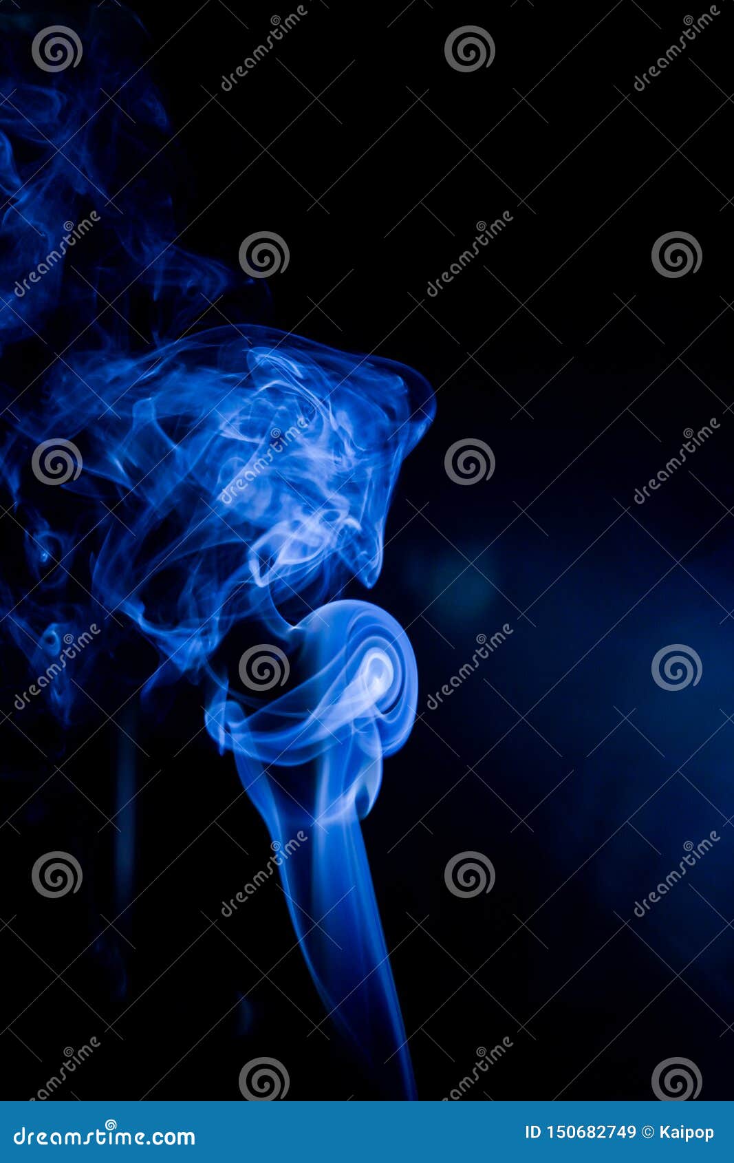 Blue Toxic Fumes Movement on a Black Background Stock Image - Image of ...