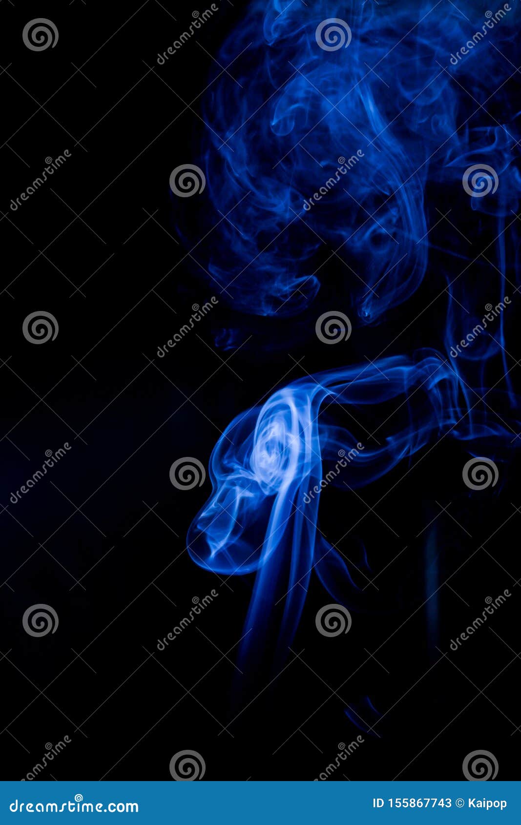 Blue Toxic Fumes Movement on a Black Background Stock Image - Image of ...