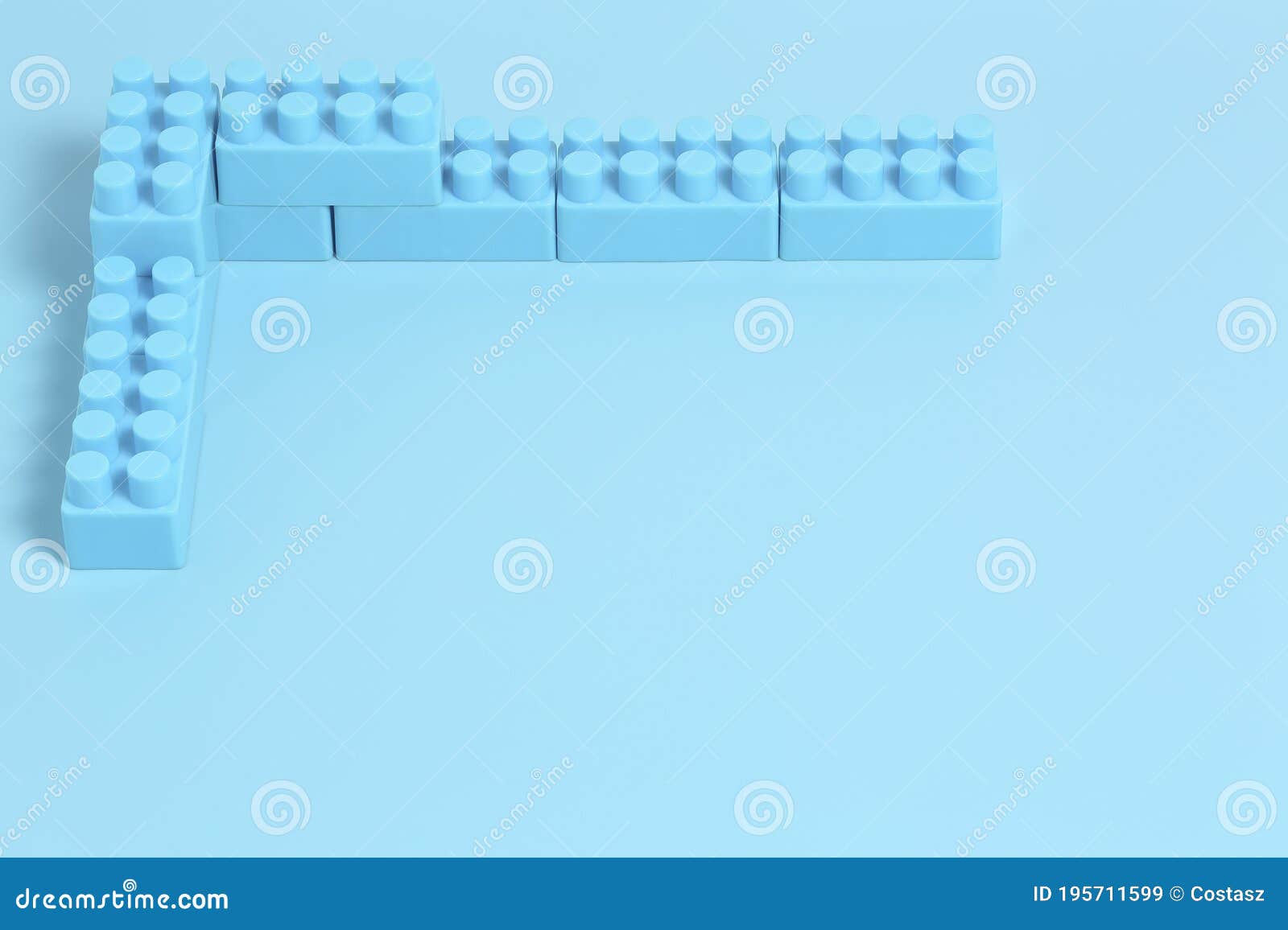 Blue toy blocks stock image. Image of bricks, activity - 195711599