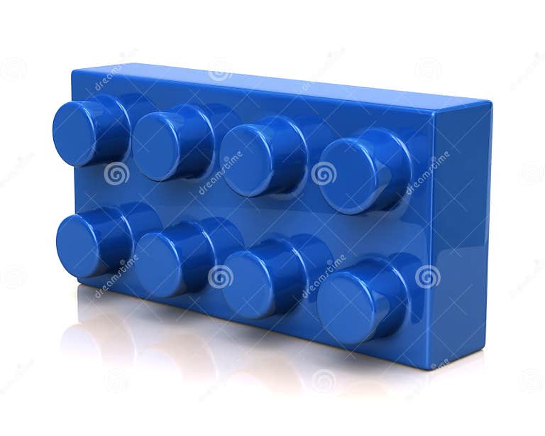 Blue toy brick stock illustration. Illustration of object - 49991144