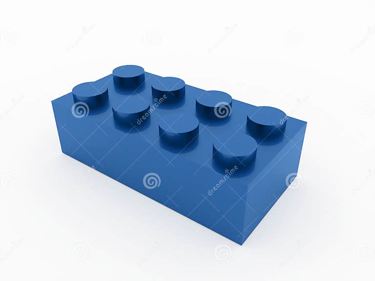 Blue toy brick stock illustration. Illustration of leisure - 31163128