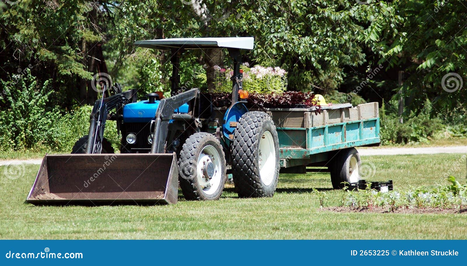 Blue tractor stock image. Image of outdoors, parked, tractor - 2653225