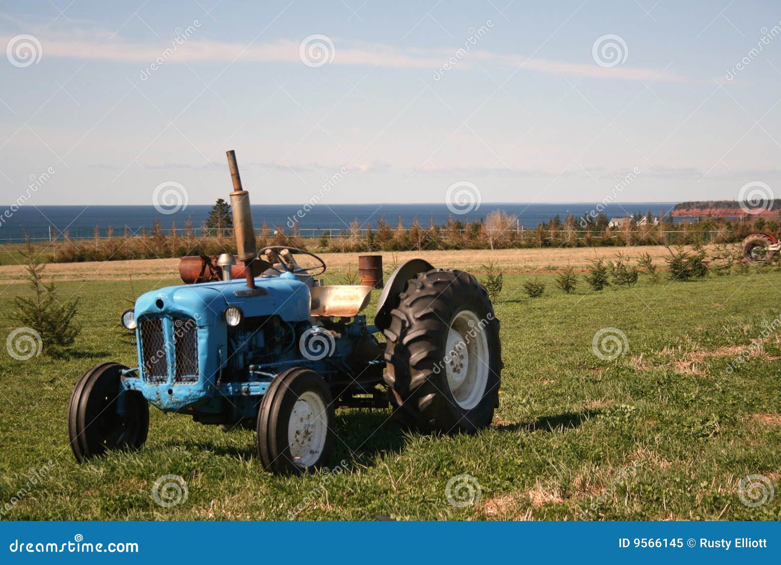 Blue Tractor stock image. Image of island, farm, antique - 9566145
