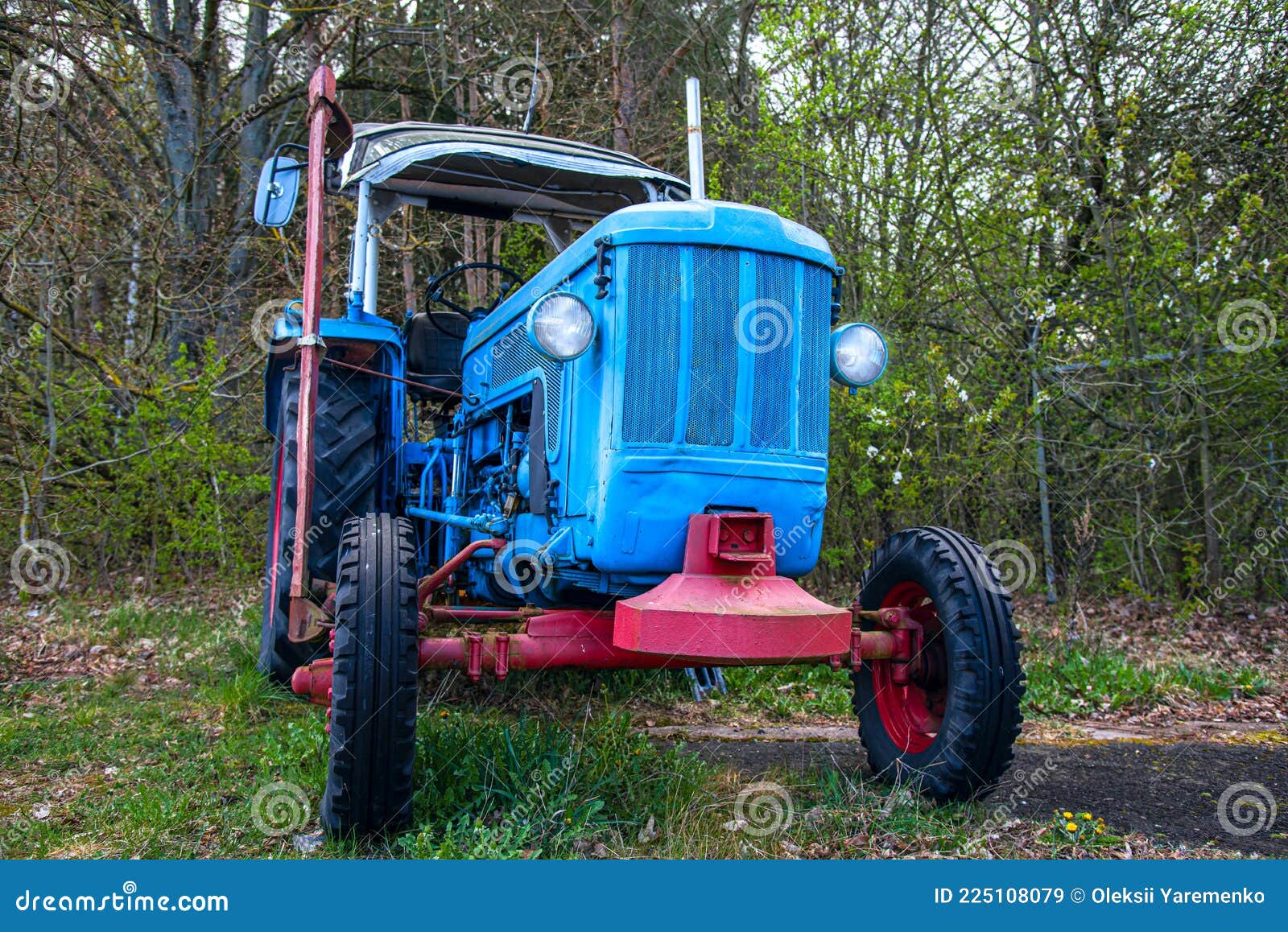 Blue tractor . stock image. Image of business, farmers - 225108079